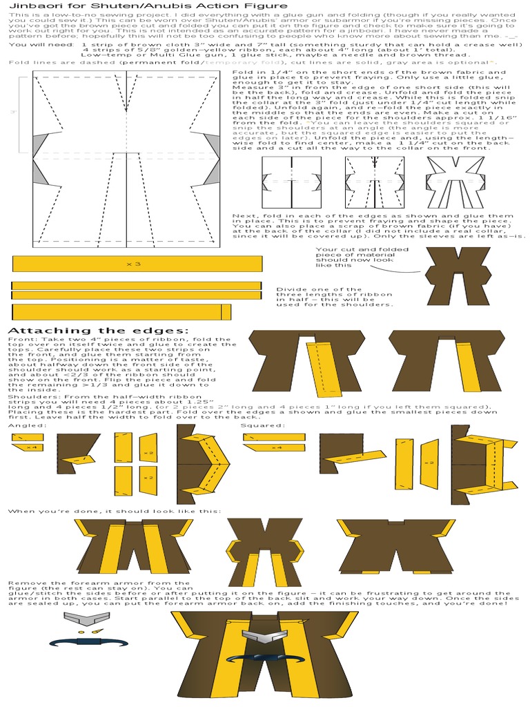 Jinbaori Tutorial and Pattern by CraftyWingy | PDF | Sewing | Consumer Goods