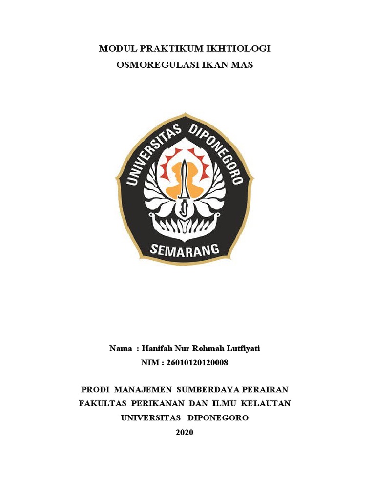 Hanifah Nur Rohmah Lutfiyati - 26010120120008 - Laporan Osmoregulasi | PDF
