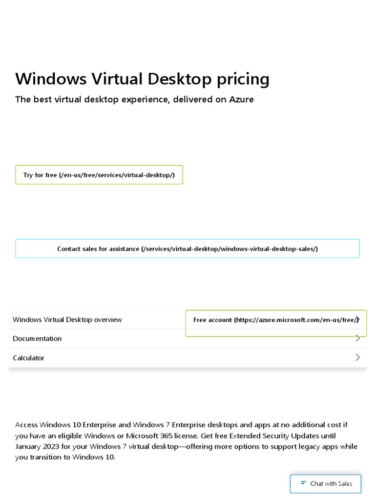 Windows Virtual Desktop Pricing - Microsoft Azure | PDF | Remote ...