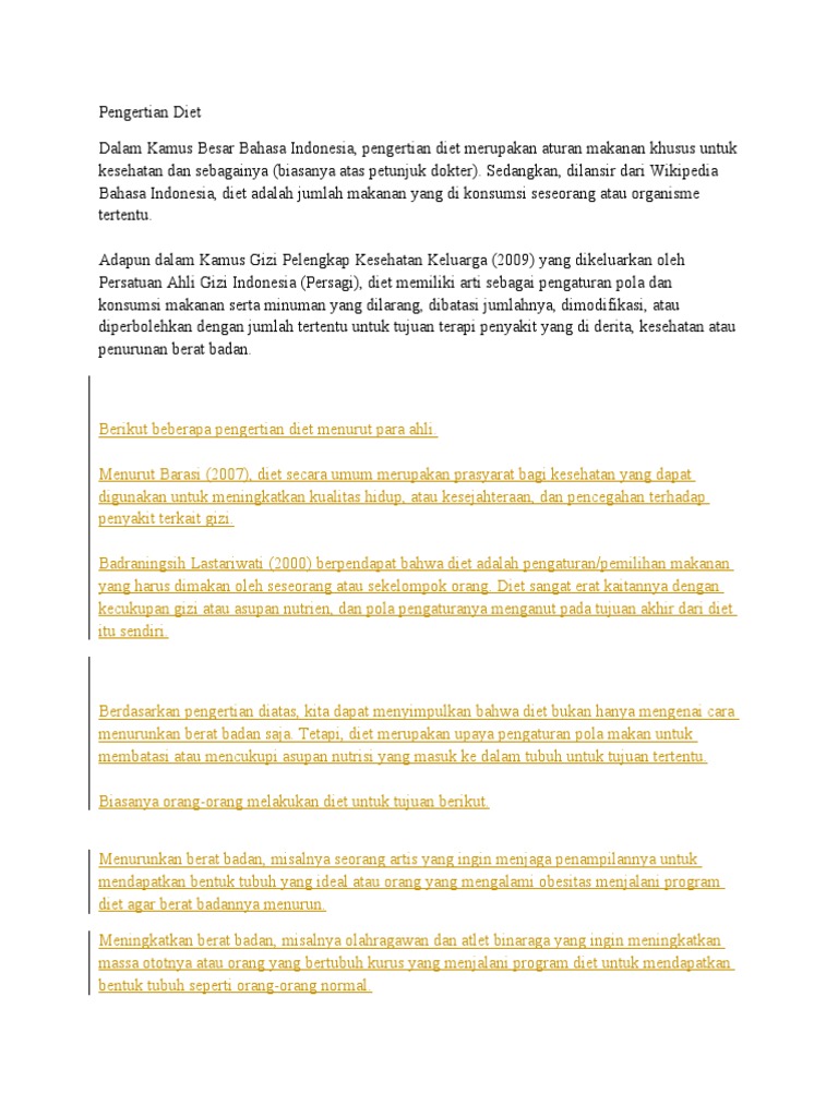 Pengertian Diet | PDF