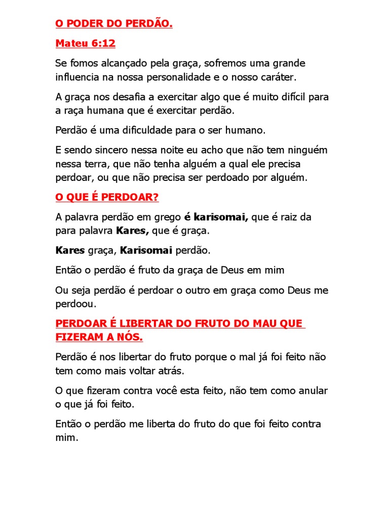 O Poder Do Perdão | PDF | Diabo | Perdão