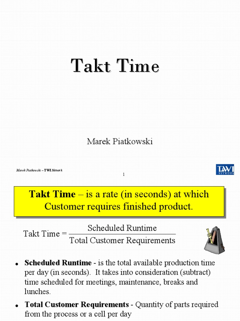 Pacing Production: Calculating and Applying Takt Time to Streamline ...
