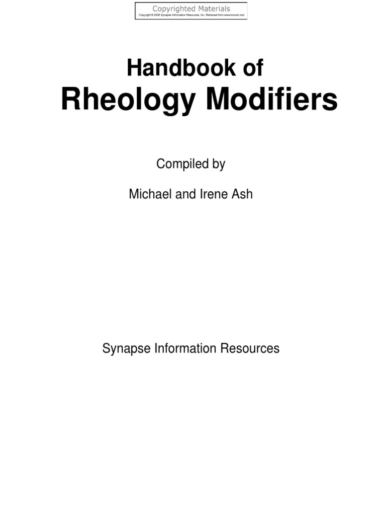 Ash, Michael - Ash, Irene - Handbook of Rheology Modifiers | Download ...