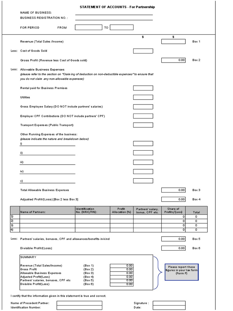 Statement of Accounts For Partnership | PDF | Revenue | Cost Of Goods Sold