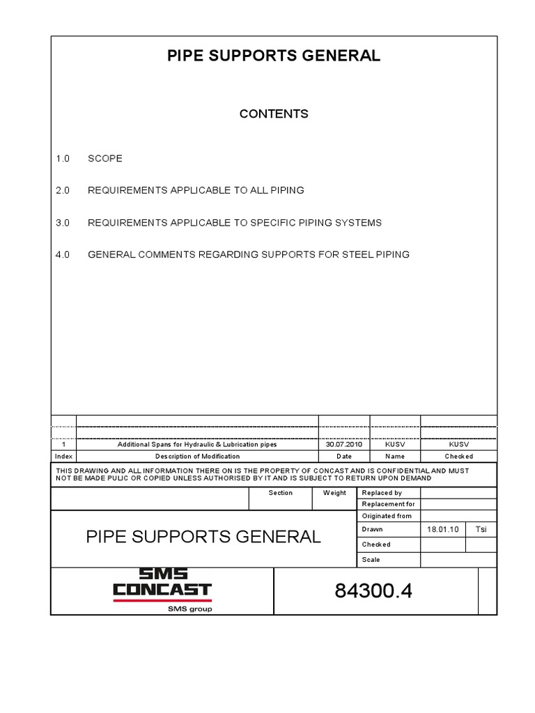 Requirements for Pipe Support Design, Materials, and Installation | PDF | Structural Steel ...