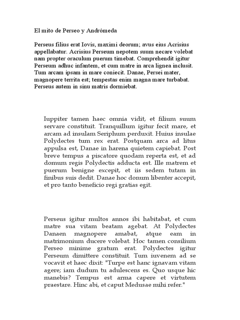 El Mito de Perseo y Andrómeda | PDF
