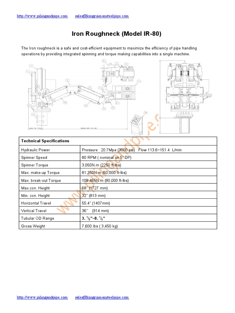 Iron Roughneck Model IR-80 Overview | PDF