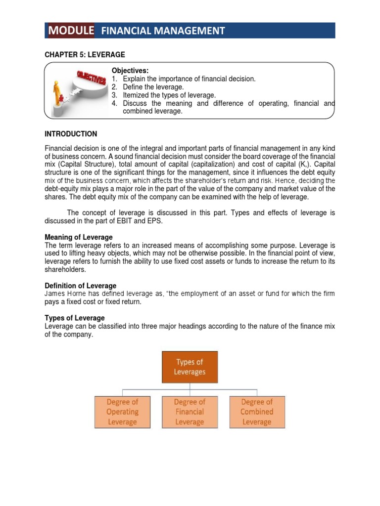 Chapter 5 - Leverage | PDF | Leverage (Finance) | Financial Capital
