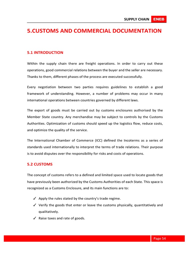5.customs and Commercial Documentation: Supply Chain | PDF | Bill Of ...