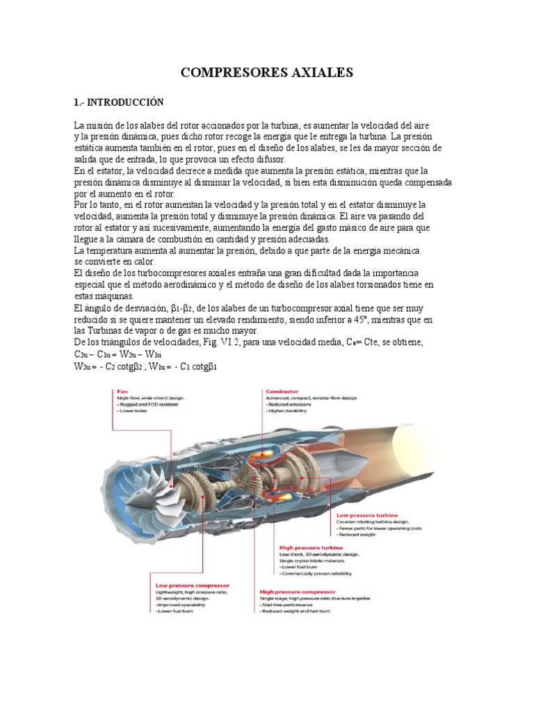 Compresores Axiales | PDF | Turbocompresor | Gases