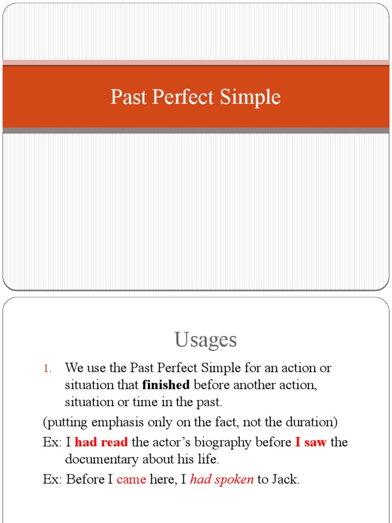 Past Perfect Simple & Past Perfect Continuous | PDF | Syntax | Language Mechanics