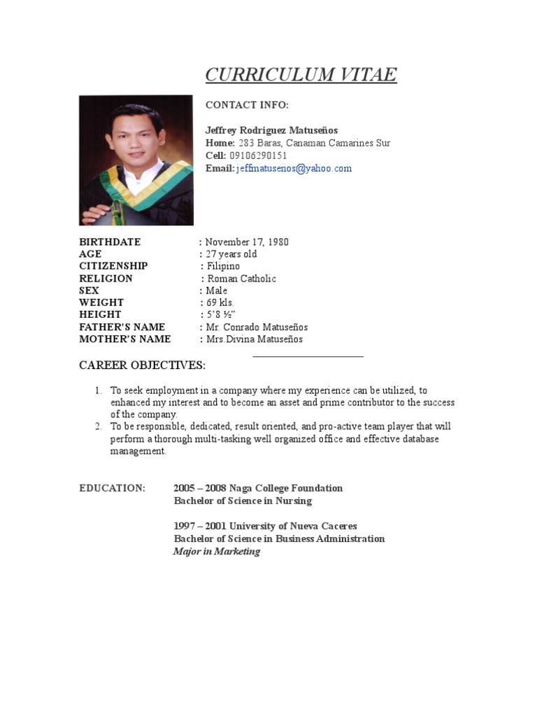 Curriculum Vitae Jeff | PDF | Marketing | Business Economics