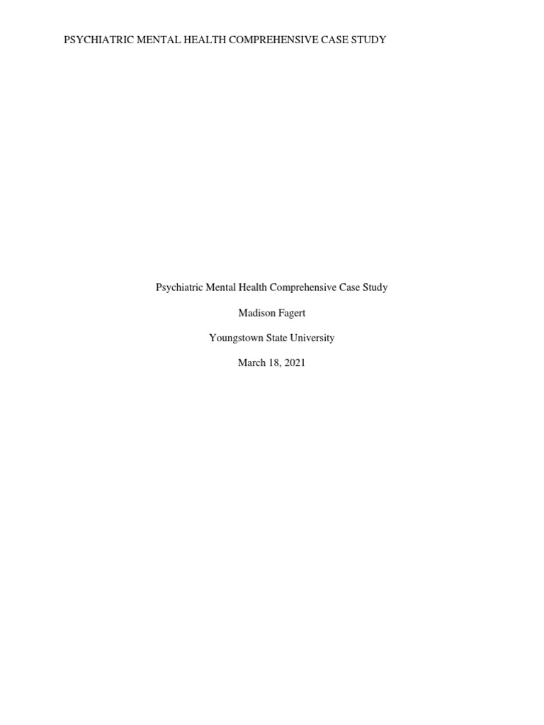 Mental Health Case Study | PDF | Mental Disorder | Mood Disorders