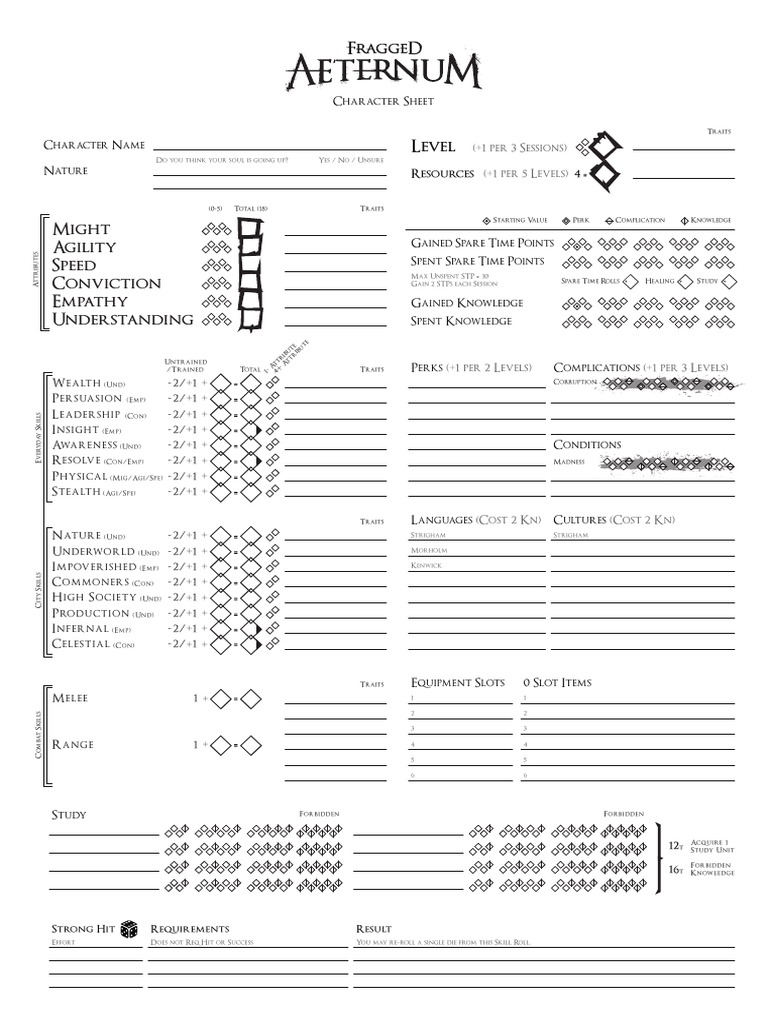 Character Sheets | Download Free PDF | Leisure