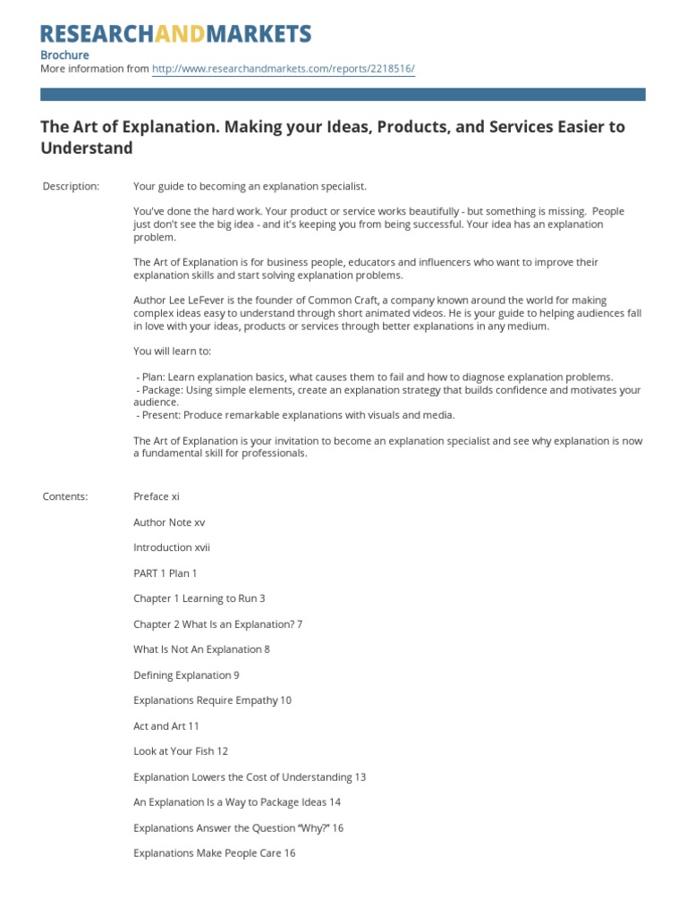 The Art of Explanation Making Your Ideas | PDF | Cheque | Communication