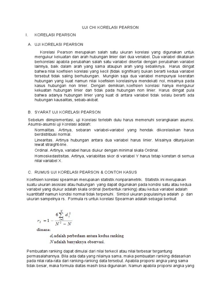 Uji Korelasi Pearson | PDF