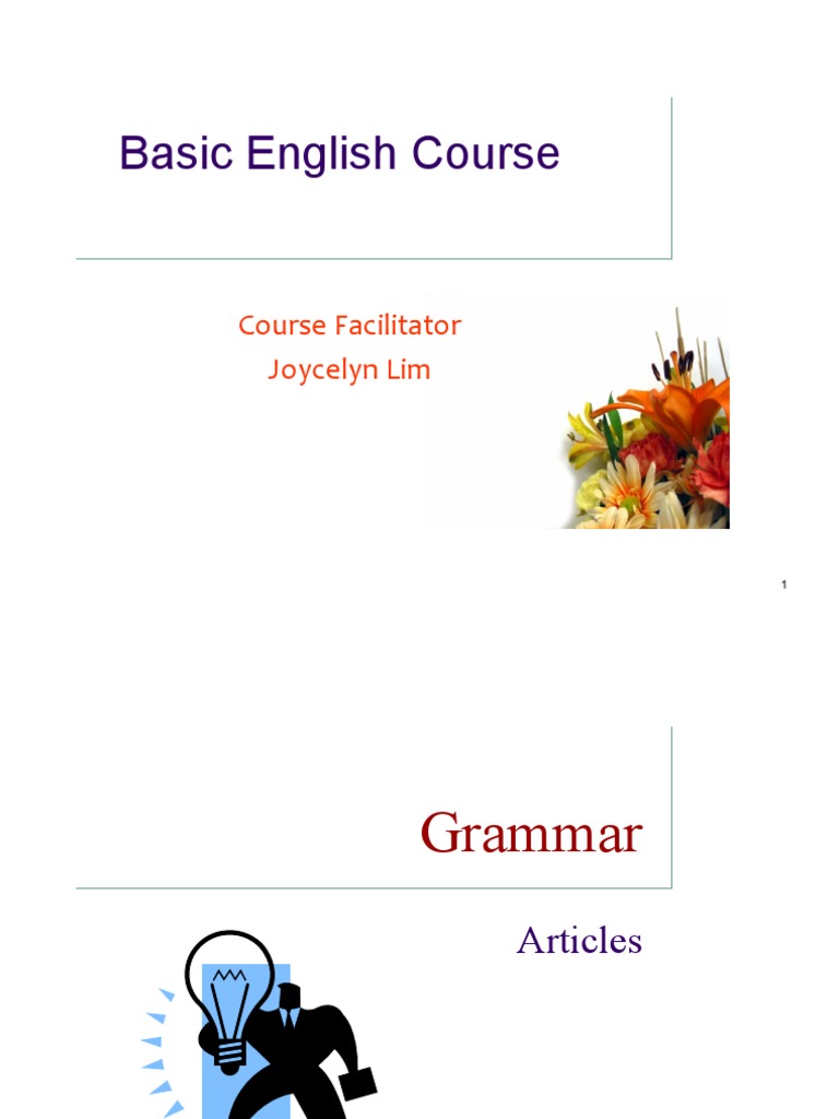 Basic English Course: Course Facilitator Joycelyn Lim | PDF | Noun ...