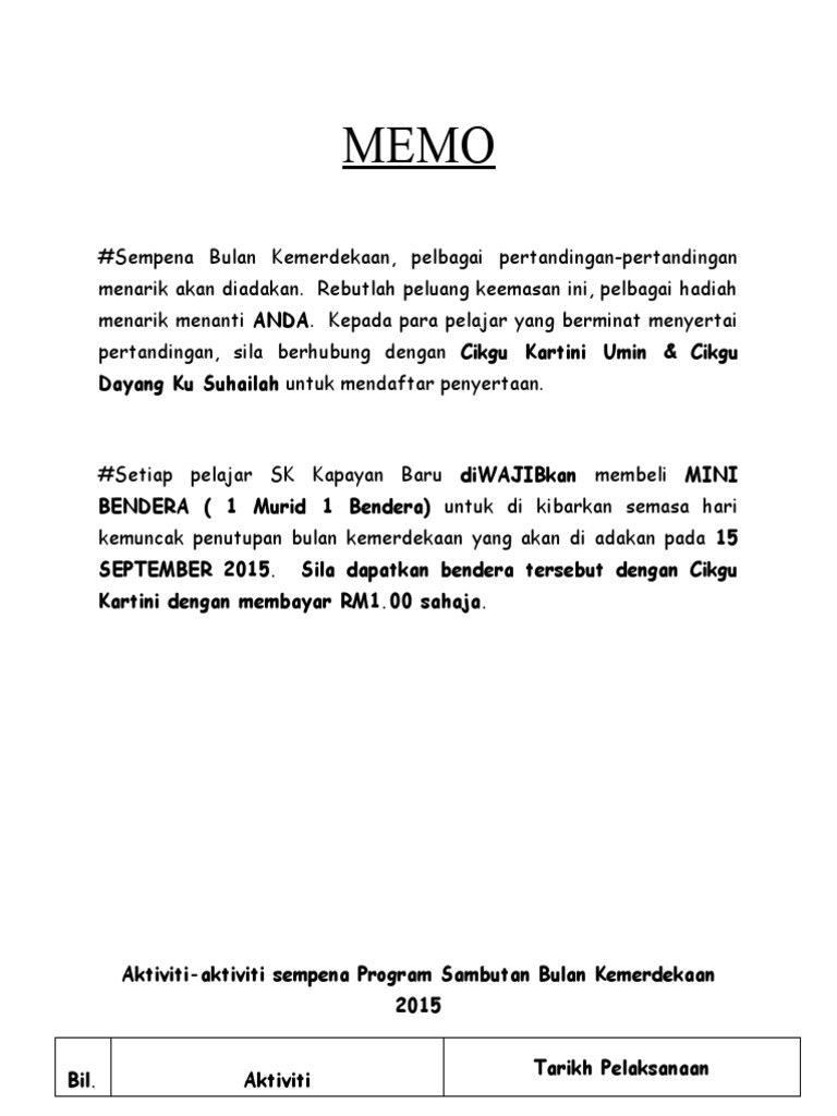 MEMO Iklan Merdeka | PDF