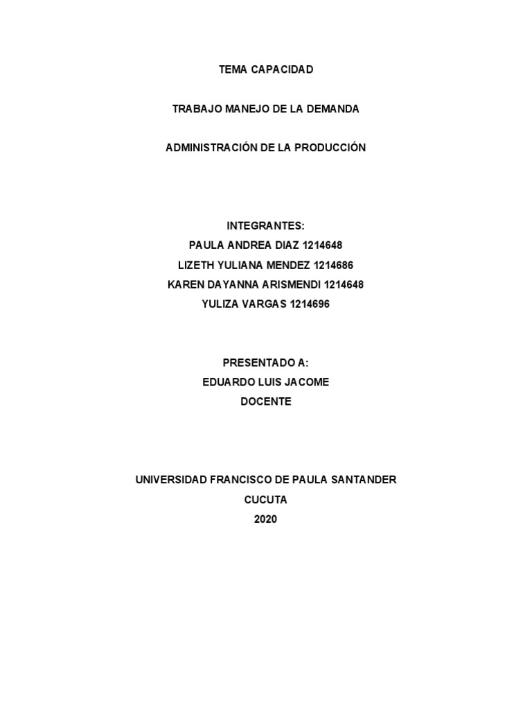 Capacidad Vs Demanda | PDF | Outsourcing | Economias