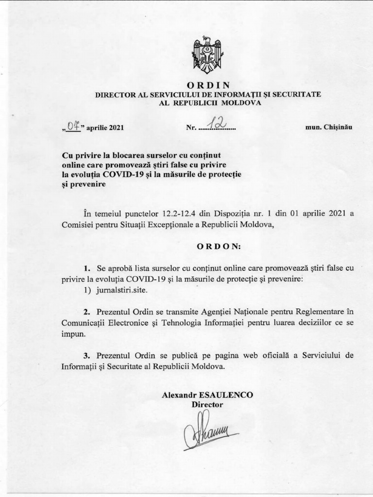 Ordin Site Blocat | PDF