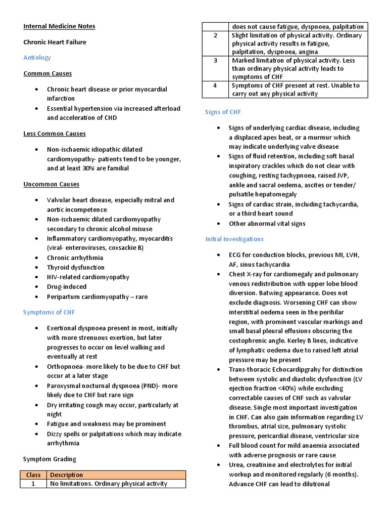Internal Medicine Notes | PDF | Heart Failure | Cirrhosis