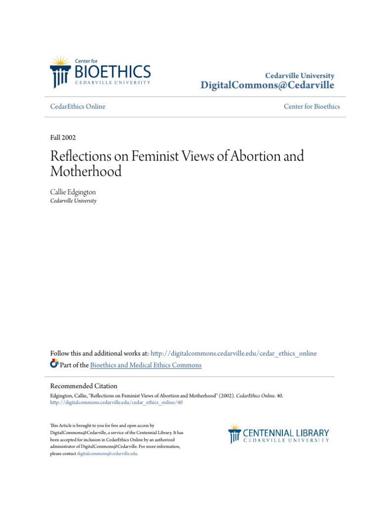 Reflections On Feminist Views of Abortion and Motherhood | PDF ...