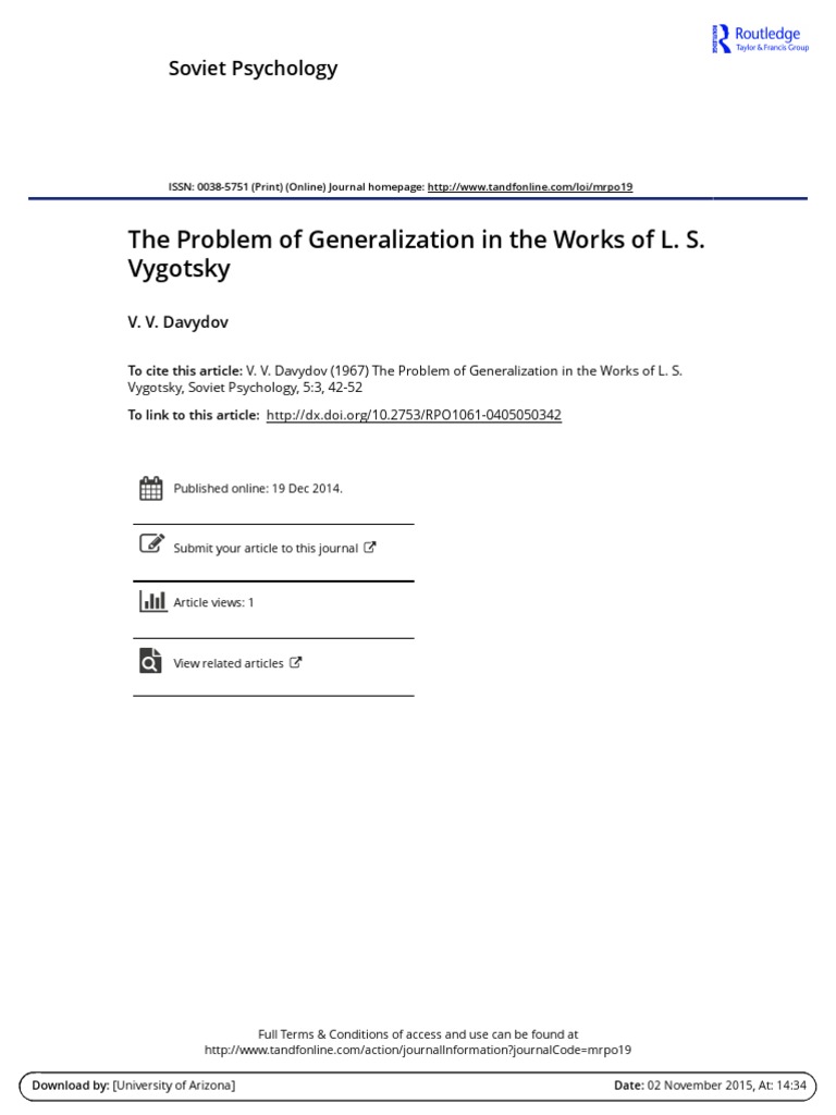 Davydov, V. V. (1967) - The Problem of Generalization in The Works of L ...