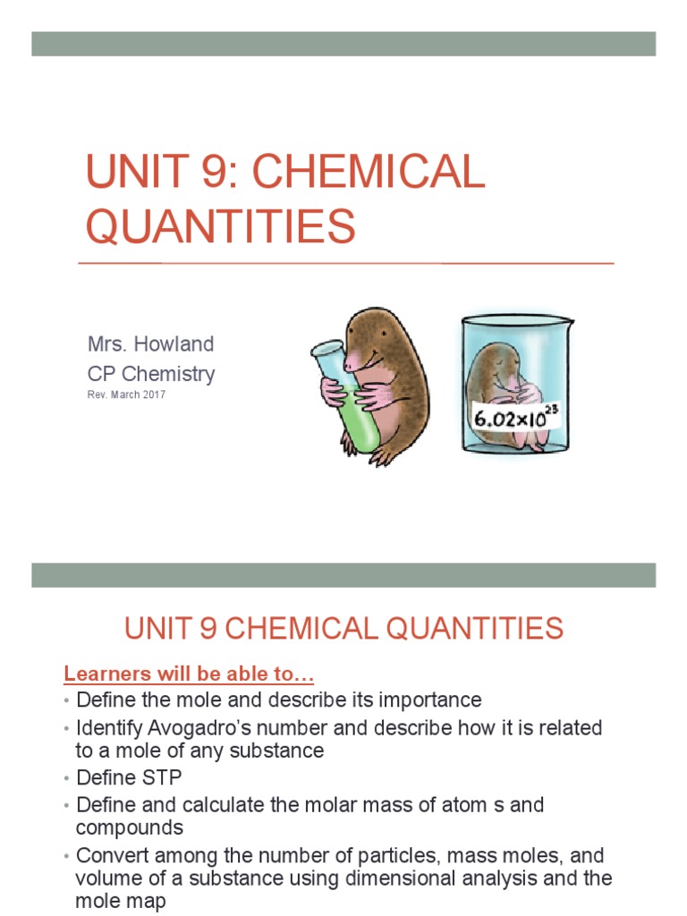 Understanding Chemical Quantities | PDF | Mole (Unit) | Molecular Mass