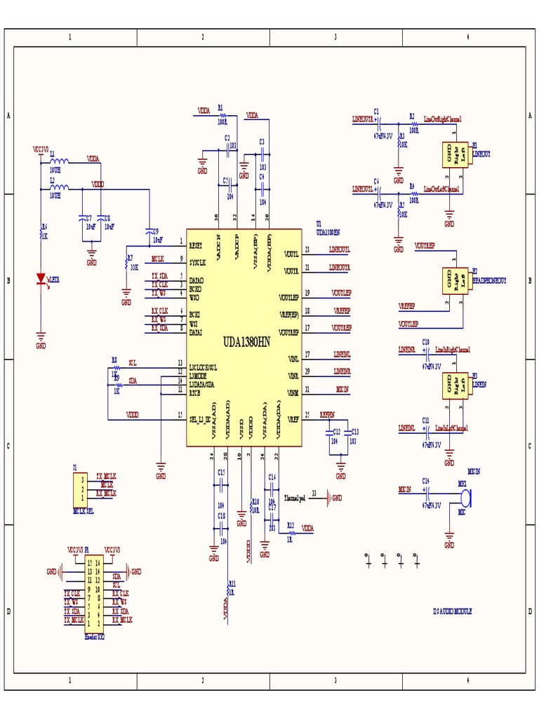 UDA1380 Board Schematic | PDF