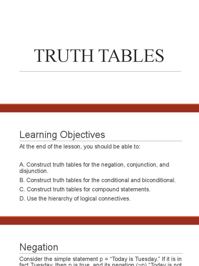 Understanding Truth Tables: A Guide to Constructing and Analyzing ...