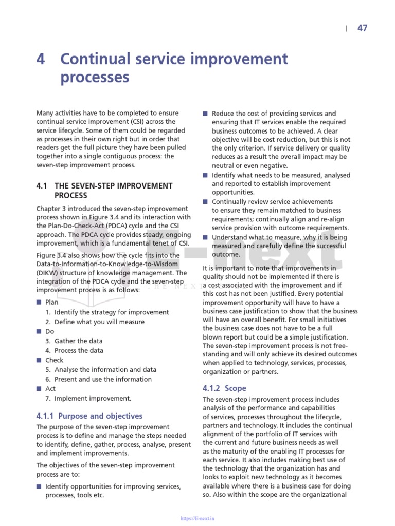 5.2 CSI Process (E Next - In) | PDF | Performance Indicator | Service ...