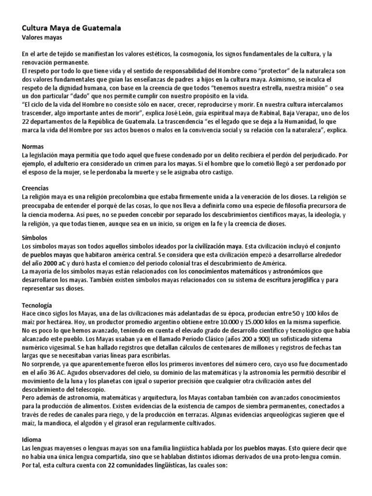 Cultura Maya de Guatemala | Descargar gratis PDF | Civilización maya | Calendario