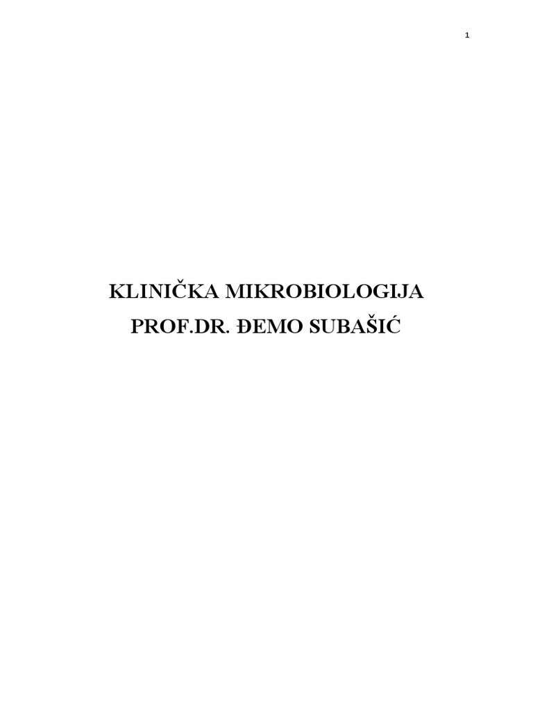 KLINIČKA MIKROBIOLOGIJA-PREDAVANJA 2020. Skripta | PDF
