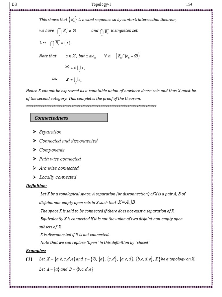 Connected Space | PDF | Topological Spaces | Mathematical Structures