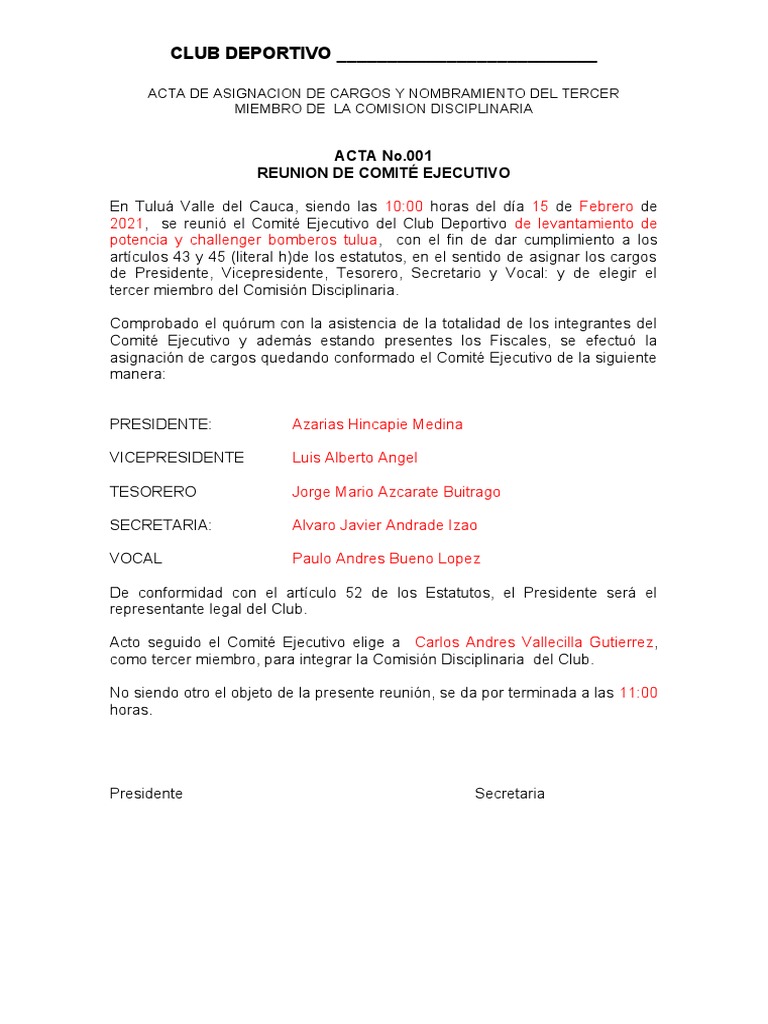 3 Acta Comite Ejecutivo | PDF