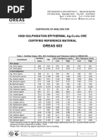 Certificate of Analysis for OREAS 611 | PDF | Outlier | Standard Deviation