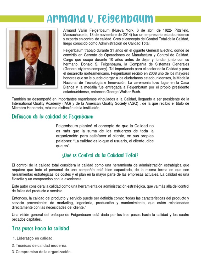 Armand V. Feigenbaum | PDF | Calidad (comercial) | Economias