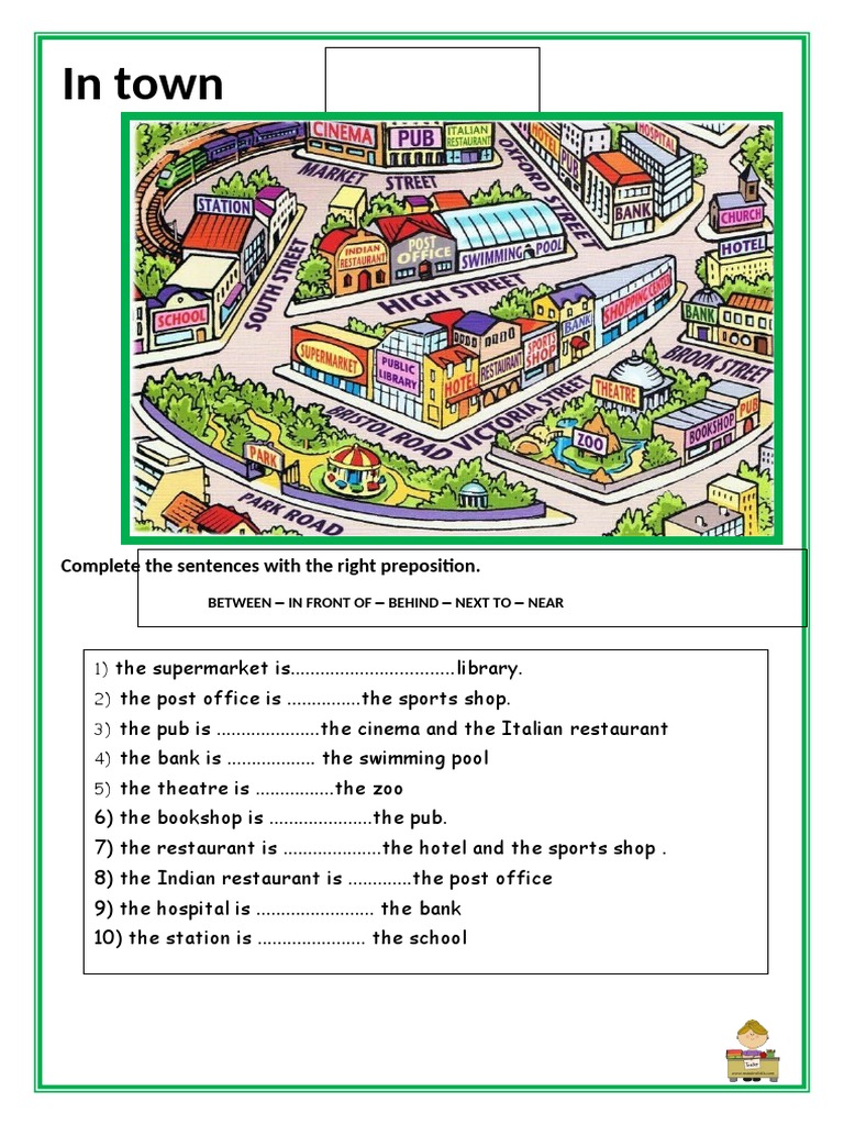 Worksheet Prepositions of The Place | PDF