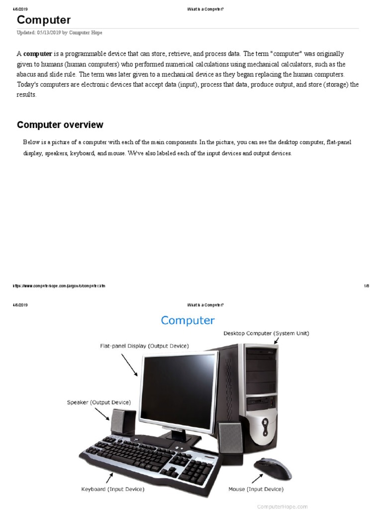 What Is A Computer | PDF | Computer Data Storage | Computer Hardware