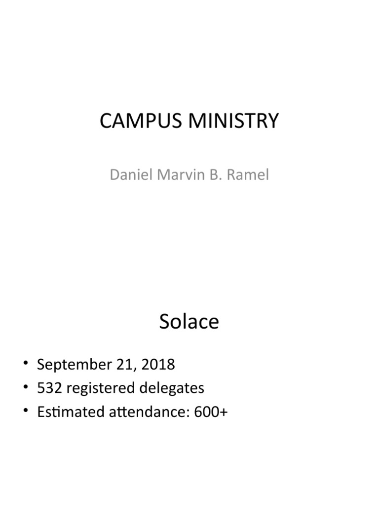 Campus Ministry: Daniel Marvin B. Ramel | PDF
