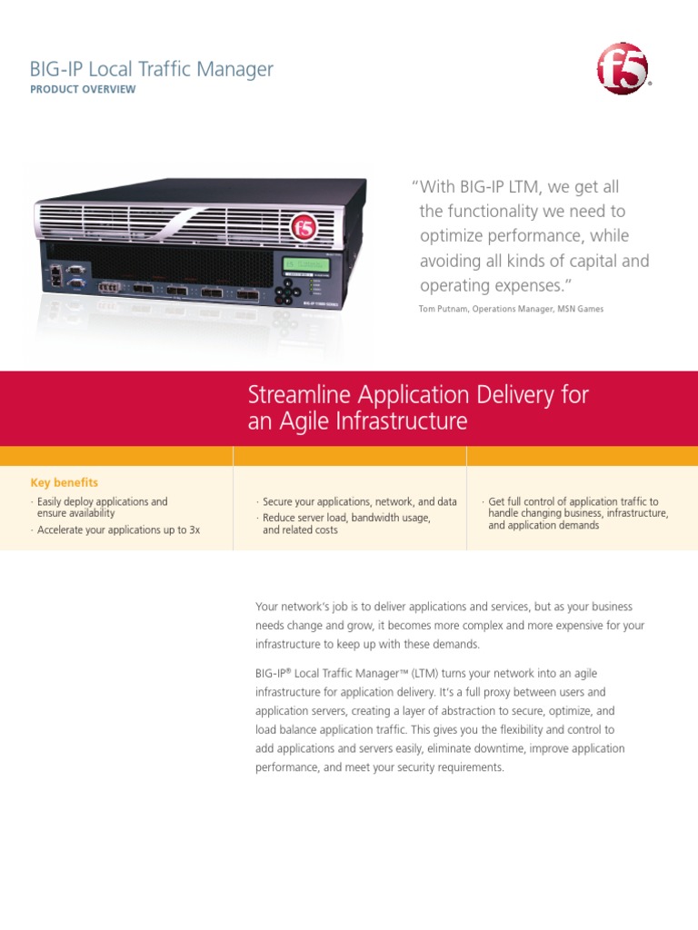 Big Ip Local Traffic Manager Overview | PDF | Load Balancing (Computing ...