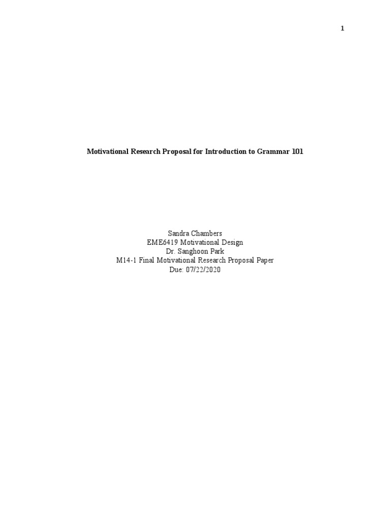 m14-1 Final Motivational Research Proposal Submission | PDF ...