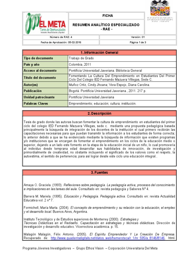 Ficha Rae (Resumen Analitico Especializada) 4 | PDF | Iniciativa ...