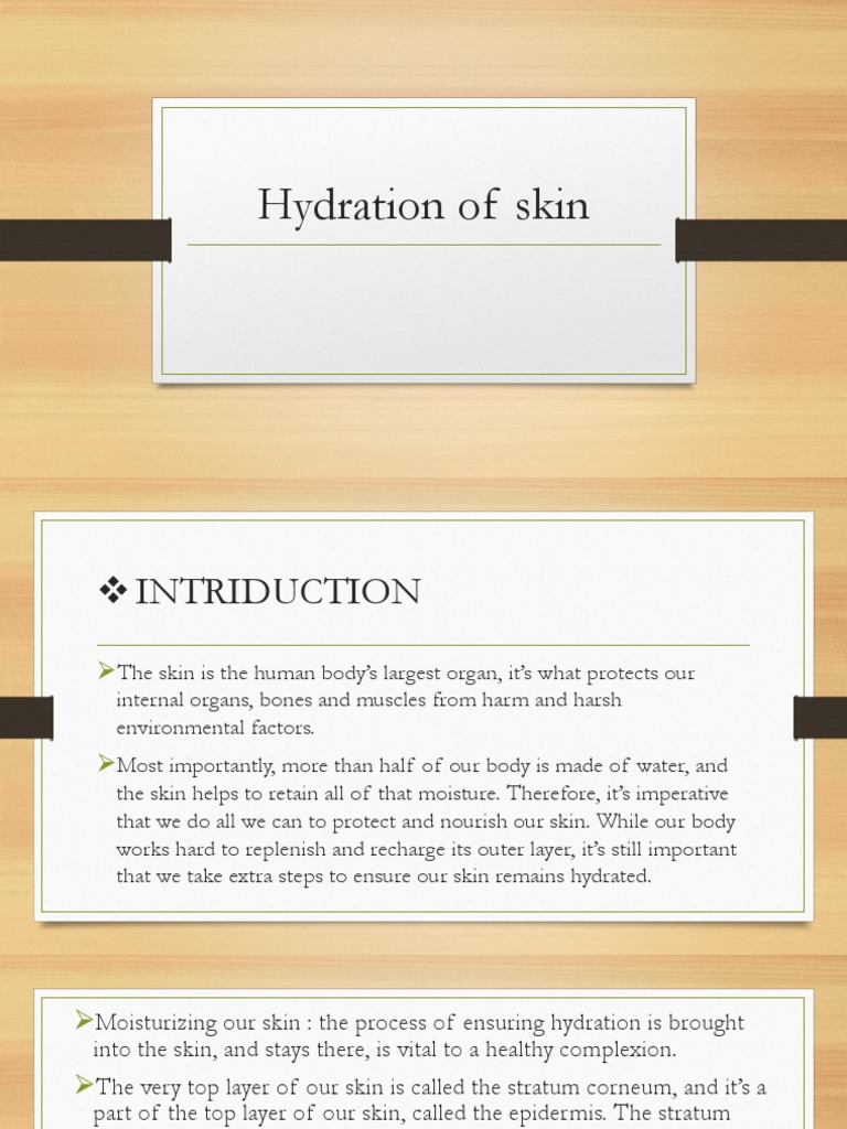 Hydration of Skin | PDF | Skin | Epidermis