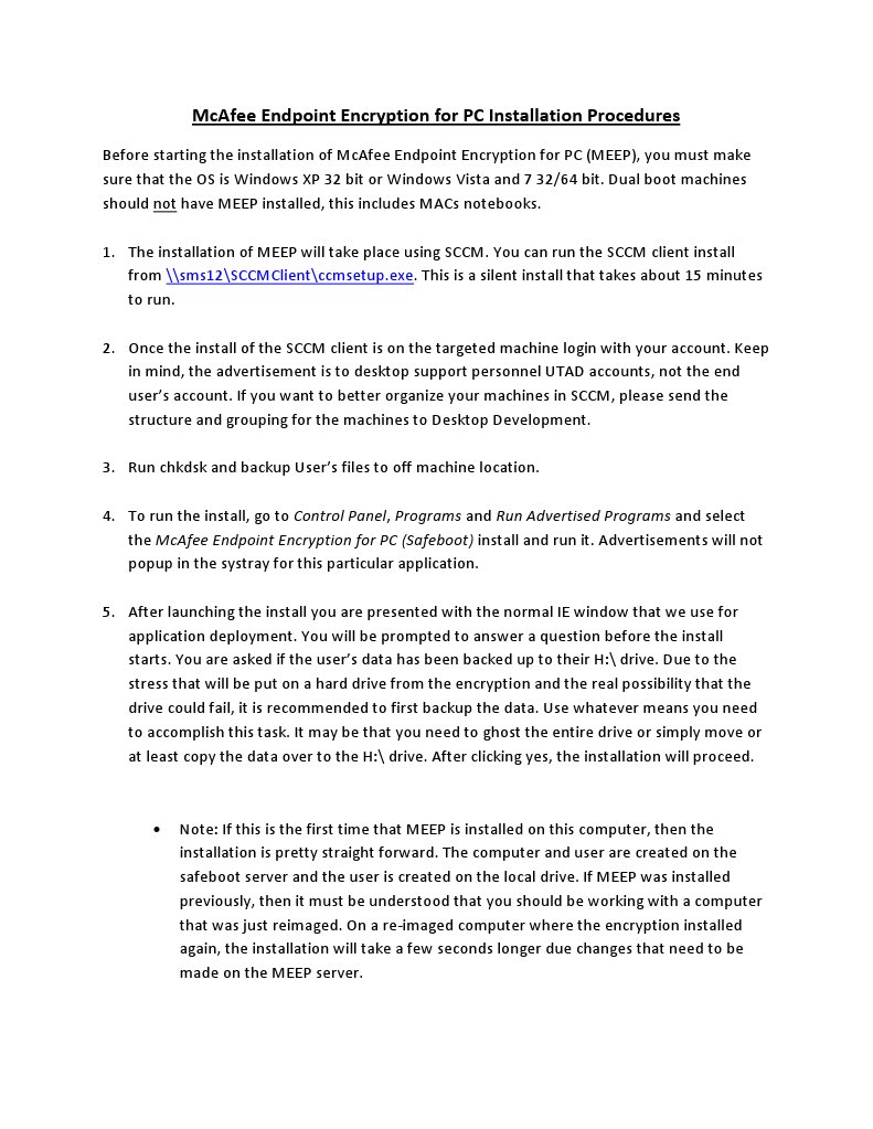 McAfee Endpoint Encryption-PC Installation Procedures | PDF | Login ...