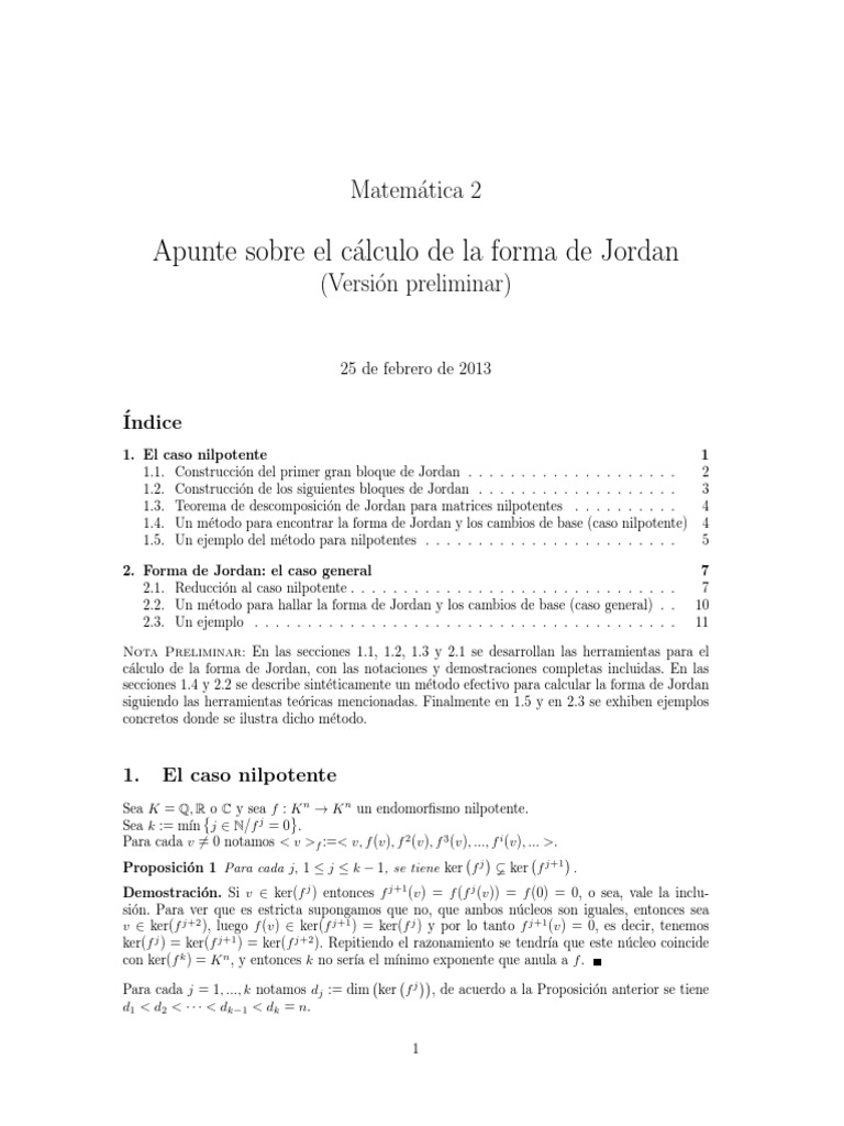 Matemática 3 - Forma de Jordan | Descargar gratis PDF | Valores propios ...