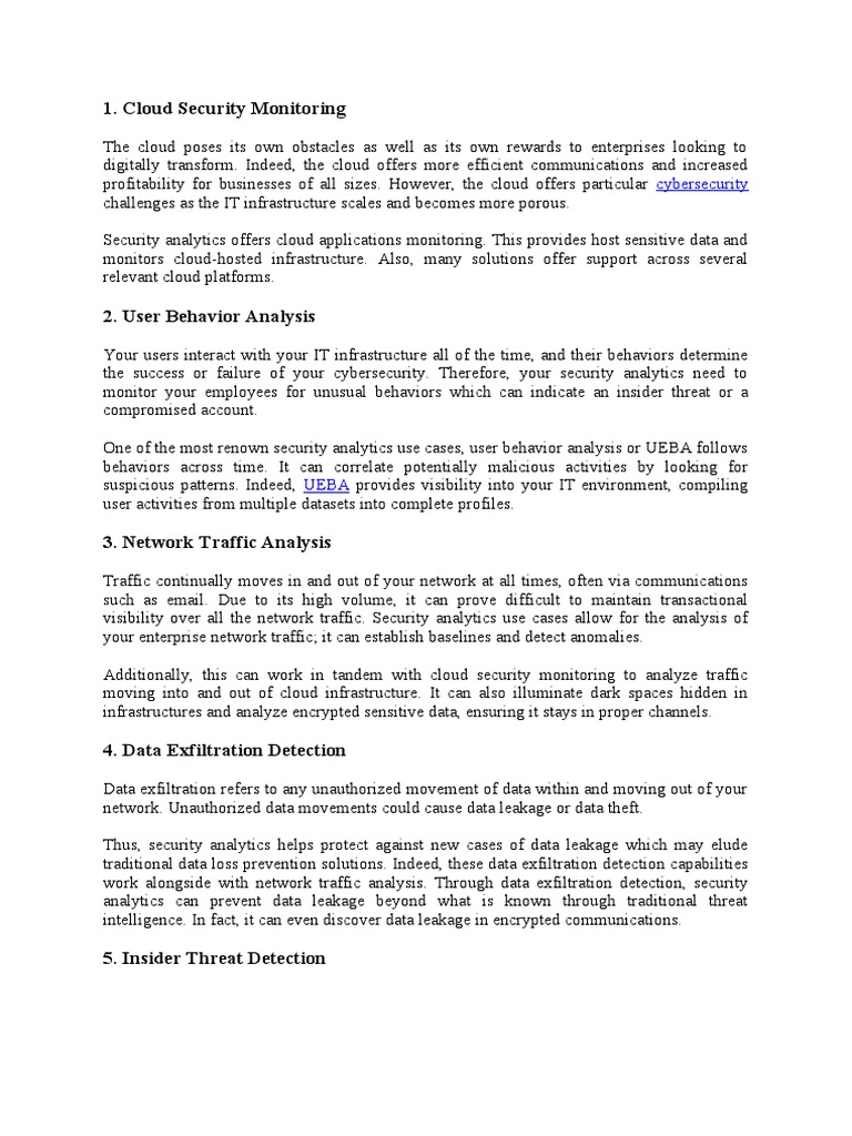 Security Analytics Use Cases | PDF | Computer Security | Security
