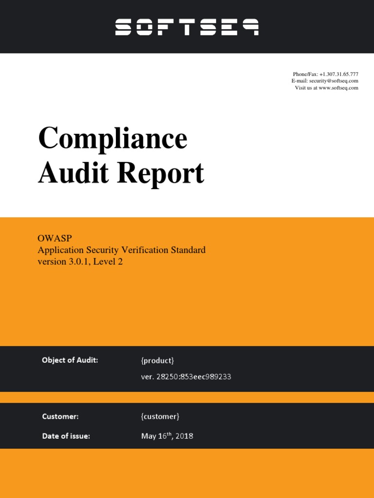 Example Compliance Audit Report OWASP ASVS L2 | PDF | Vulnerability ...