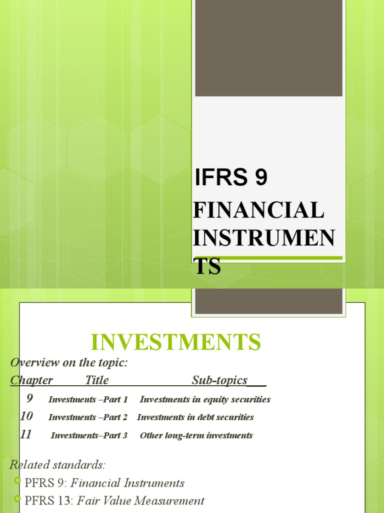 Ifrs 9 - Financial Instruments Ias 38 and Ifrs 7 | PDF | Bonds (Finance ...