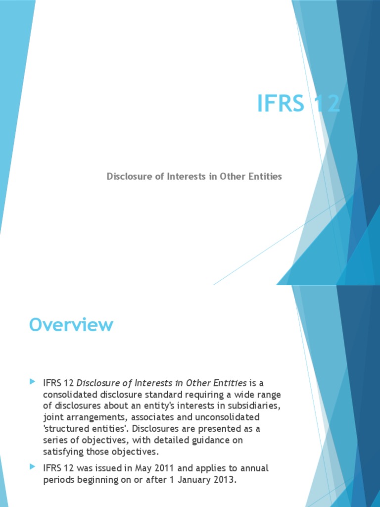 IFRS 12 - Disclosure of Interests in Other Entities | PDF